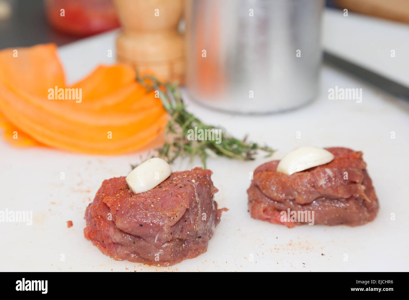 preparation and cooking of meat Stock Photo - Alamy