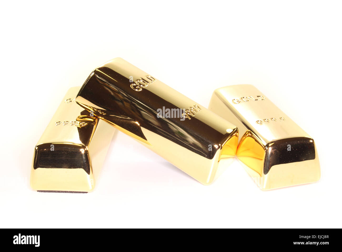 three gold bars Stock Photo - Alamy