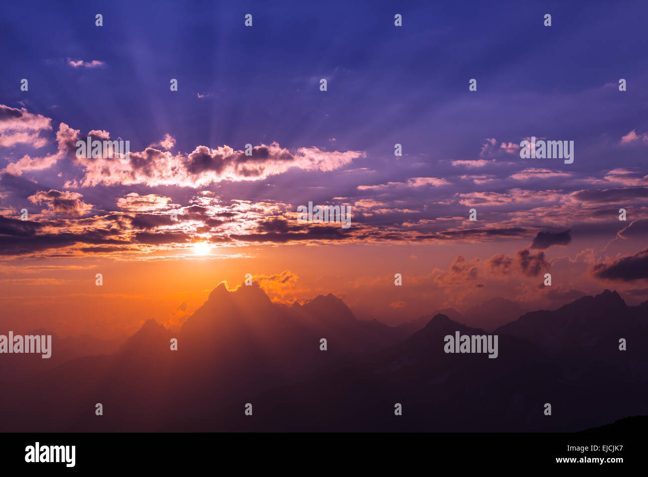 Mountains on sunset Stock Photo - Alamy