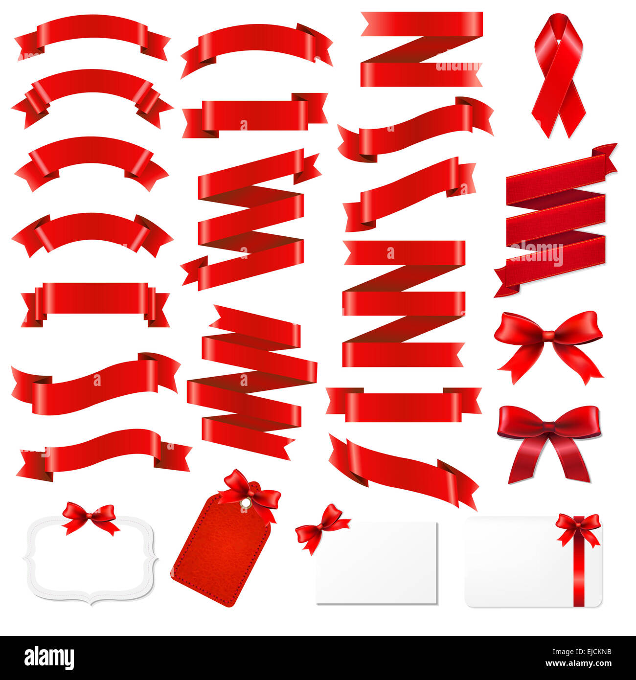 Red Ribbons Big Set Stock Photo - Alamy