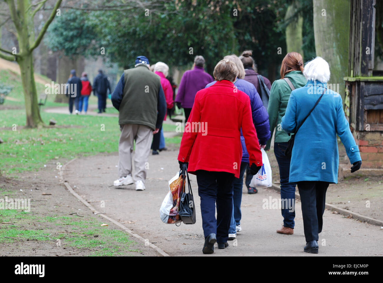 Old people walking in the park Stock Photo - Alamy