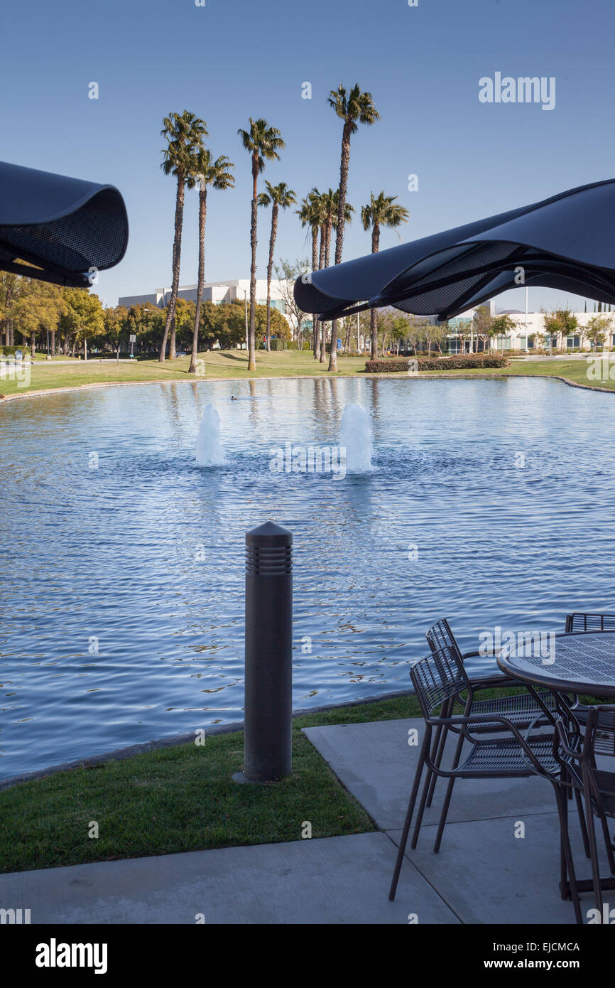 An outdoor break area at a business park in Ontario California near ...