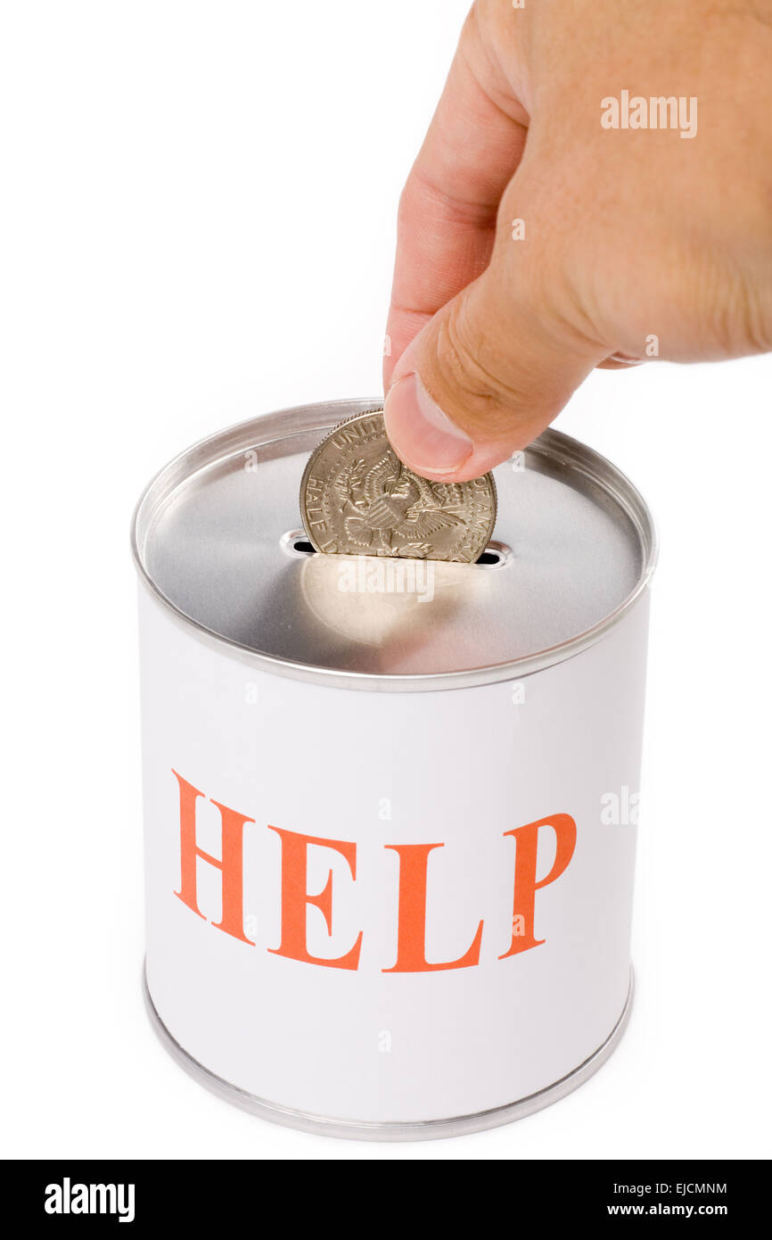 Help Box, concept of Donation or financial support Stock Photo - Alamy