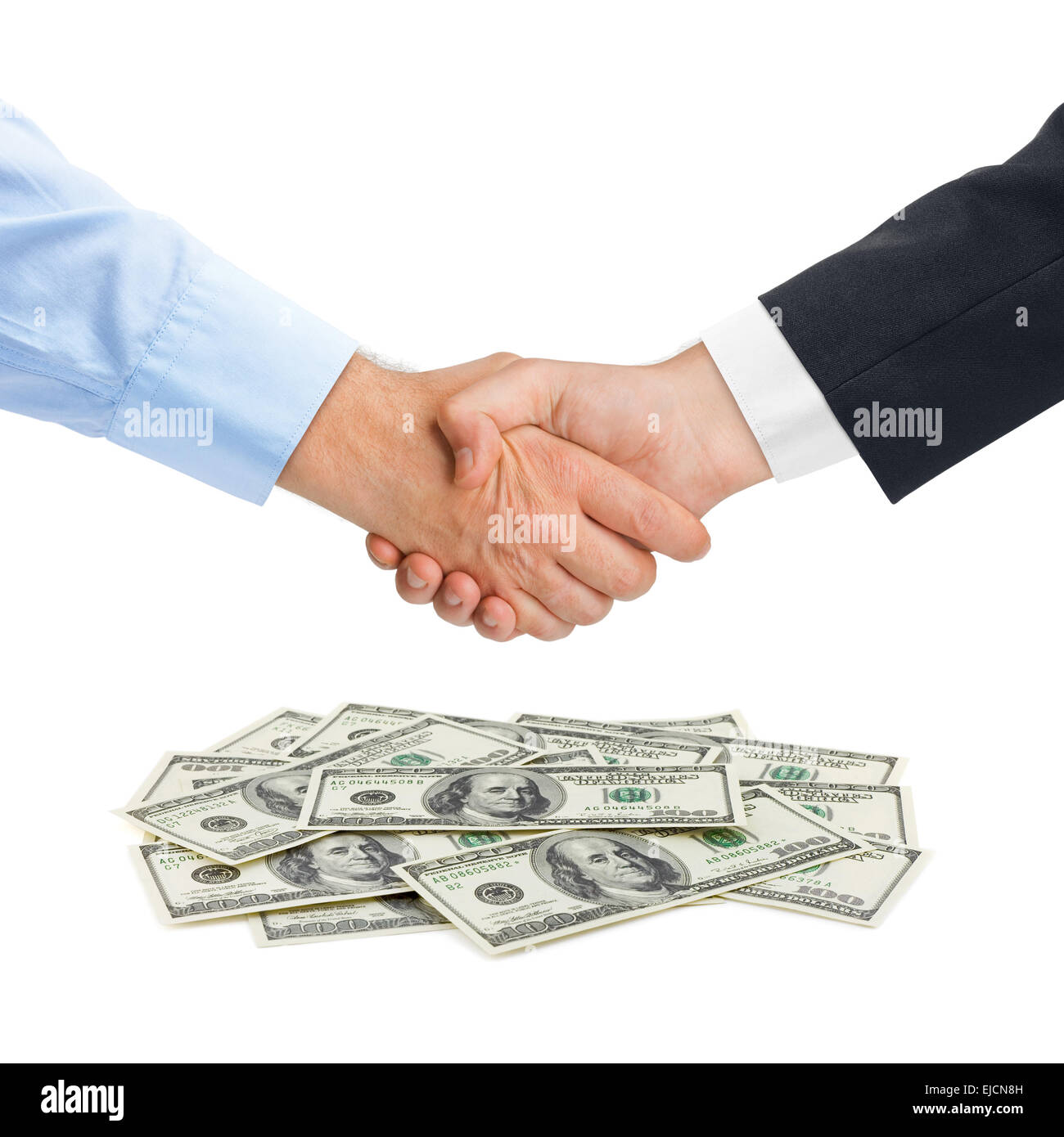 Handshake and money Stock Photo - Alamy