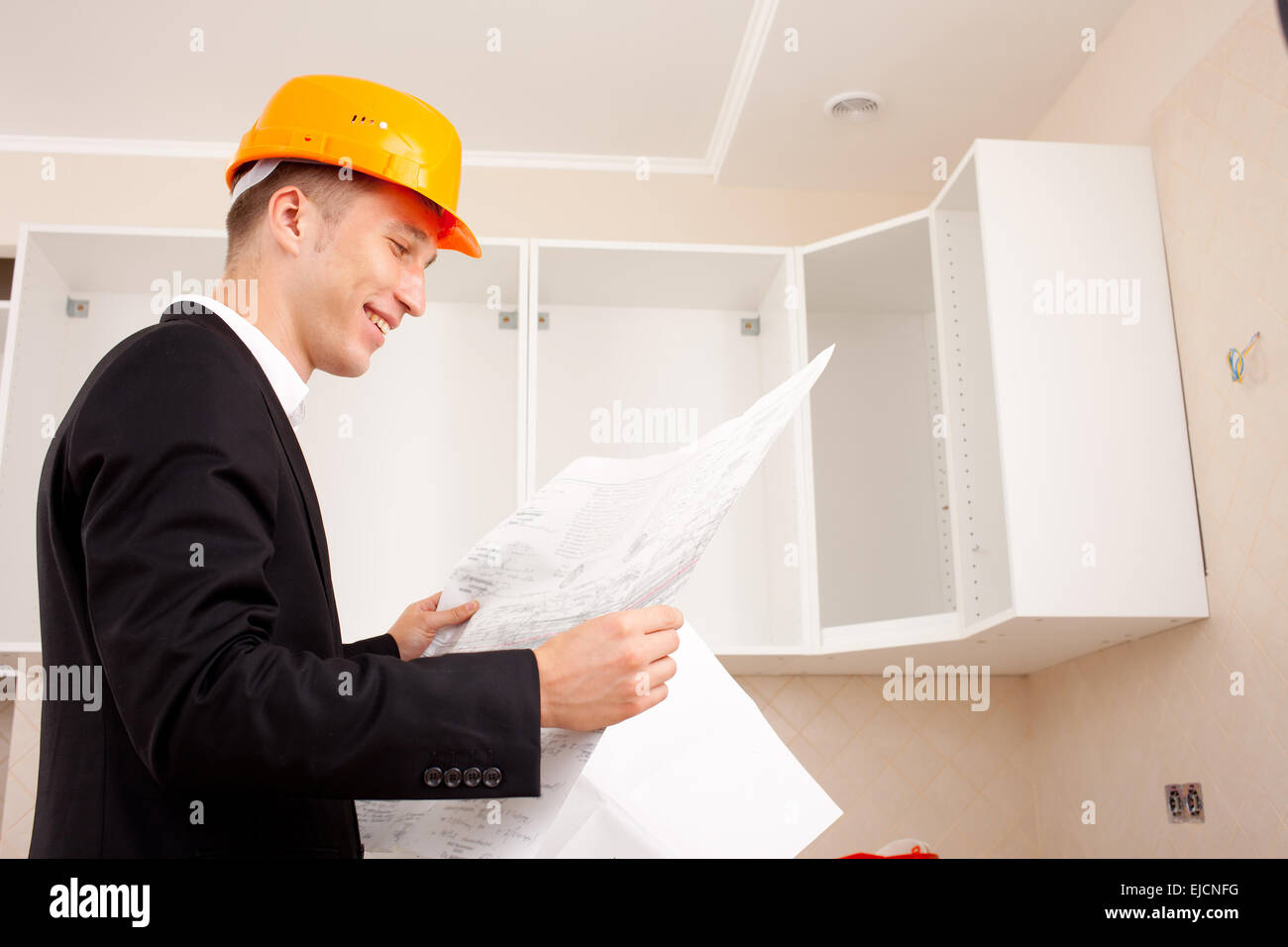 Engineer with documents Stock Photo - Alamy