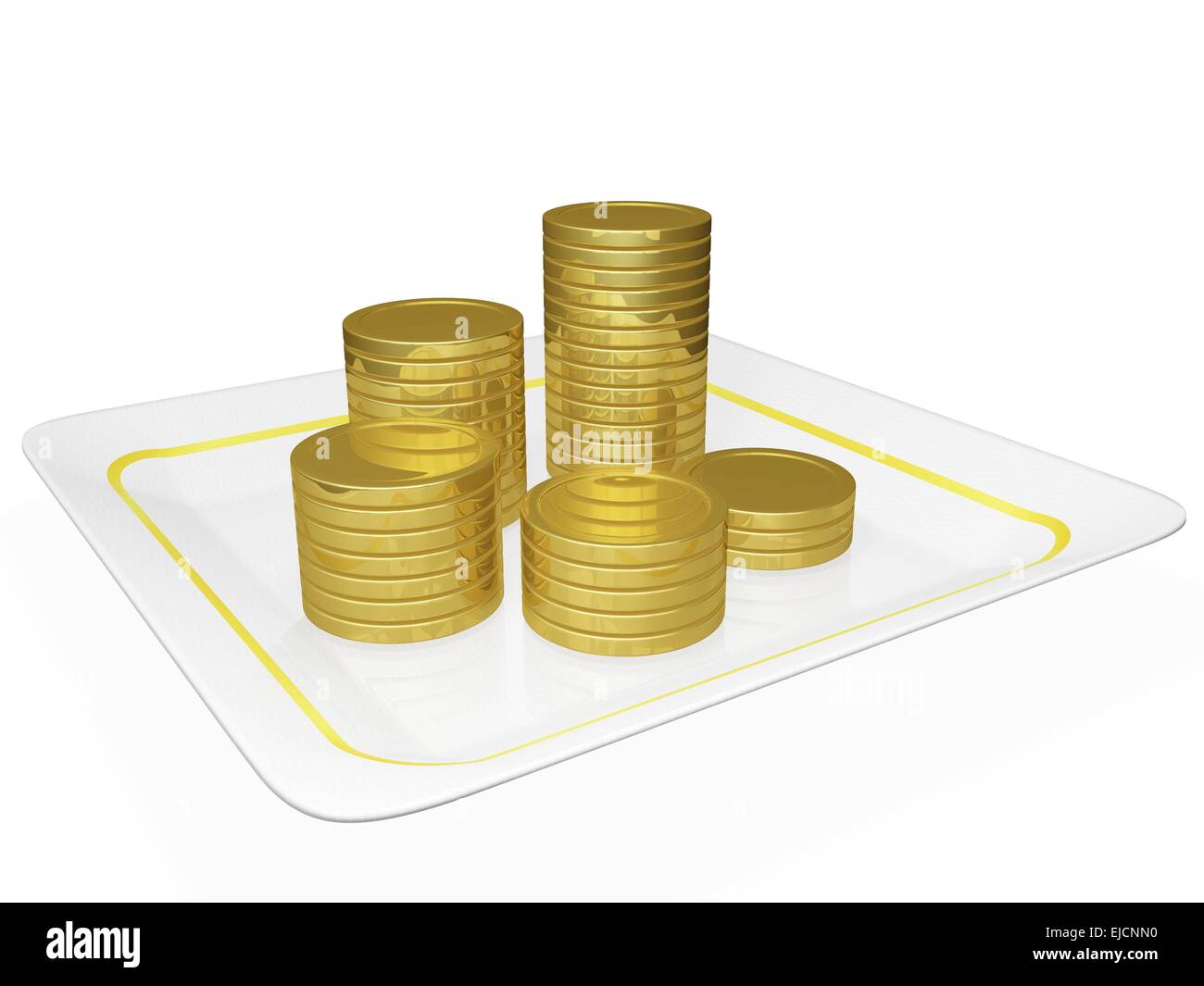 3d illustration golden coins Cut Out Stock Images & Pictures - Alamy