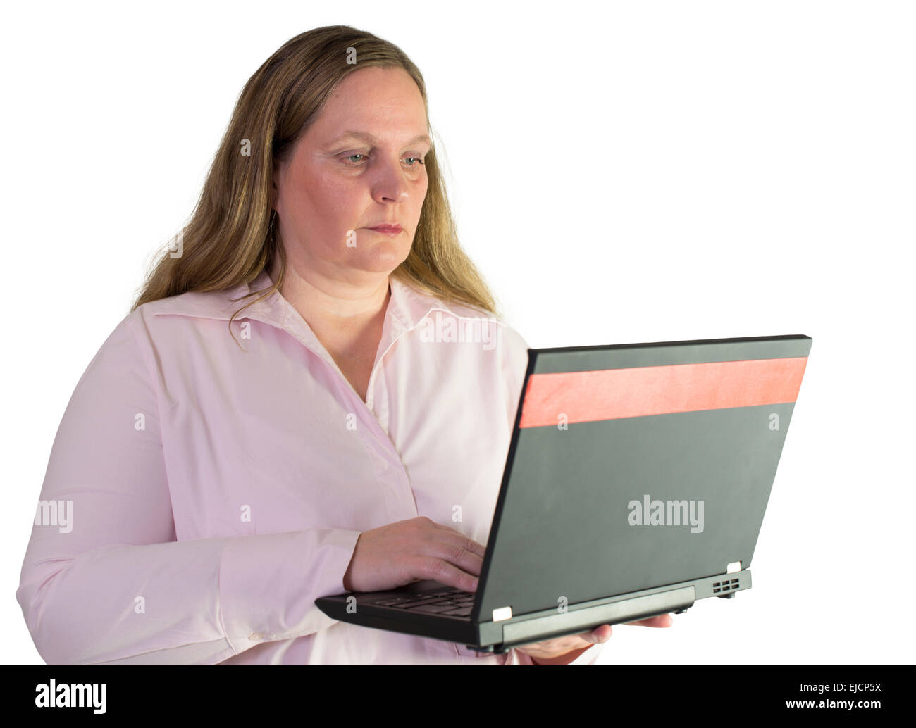 Business woman working with laptop Stock Photo - Alamy