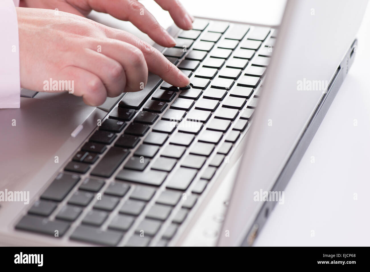 Business woman working with laptop Stock Photo - Alamy