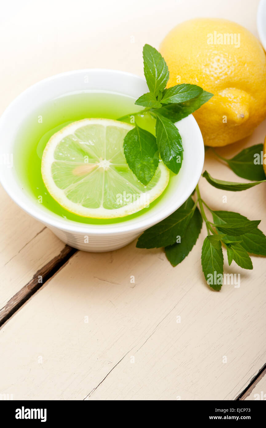 mint infusion tea tisane with lemon Stock Photo - Alamy