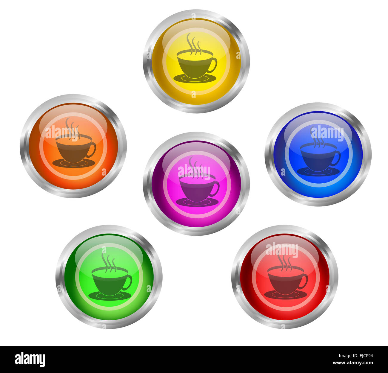 Tea Coffee Cup Icon Button Stock Photo - Alamy