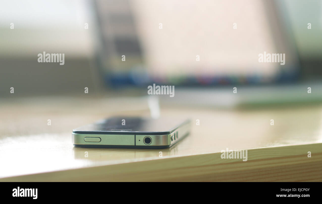 smart phone and laptop Stock Photo - Alamy