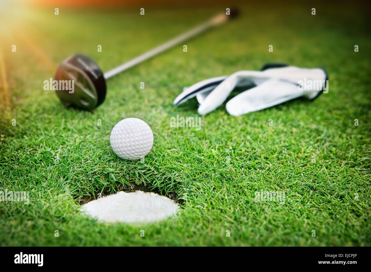 Golf equipment on green grass Stock Photo - Alamy
