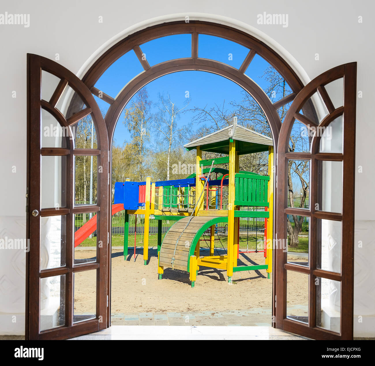 playground open door Stock Photo - Alamy