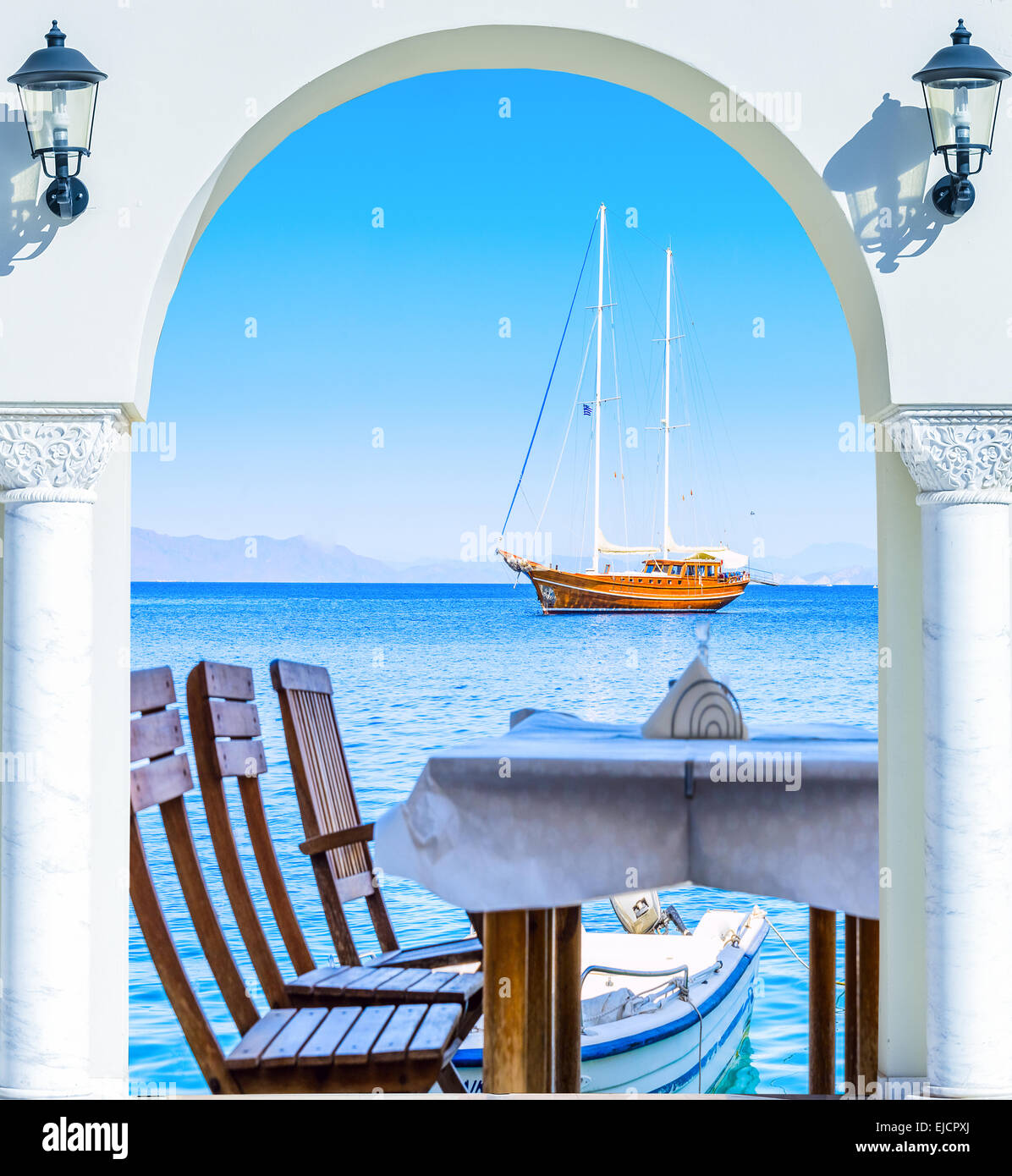 sea view from cafe Stock Photo - Alamy