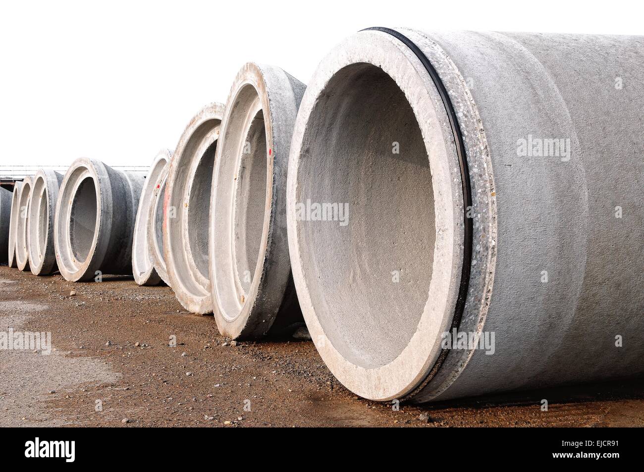 large centrifugal concrete pipes Stock Photo - Alamy