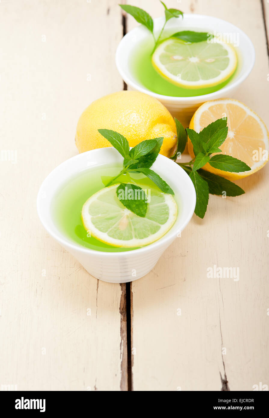 mint infusion tea tisane with lemon Stock Photo - Alamy