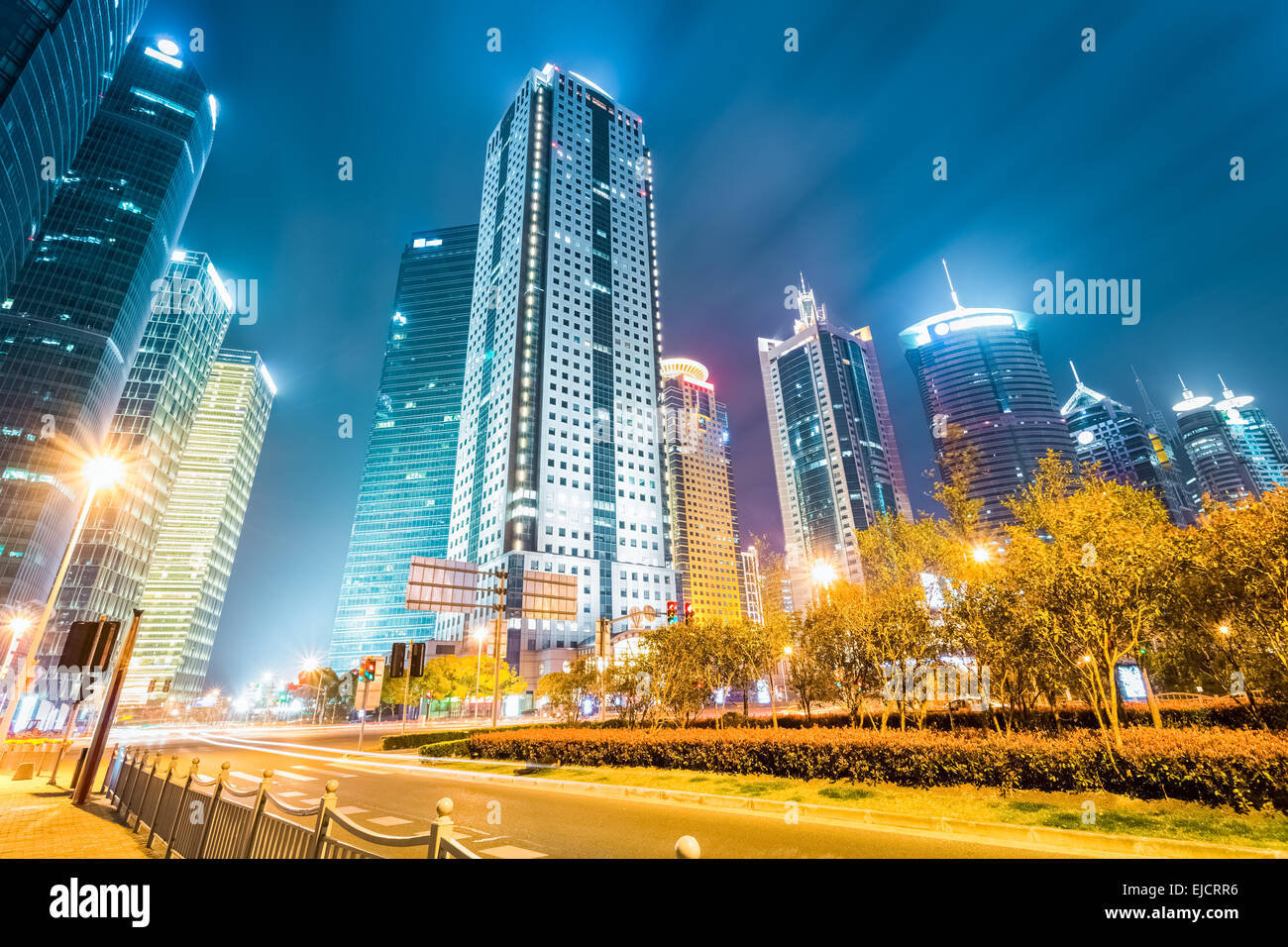 modern city at night Stock Photo - Alamy
