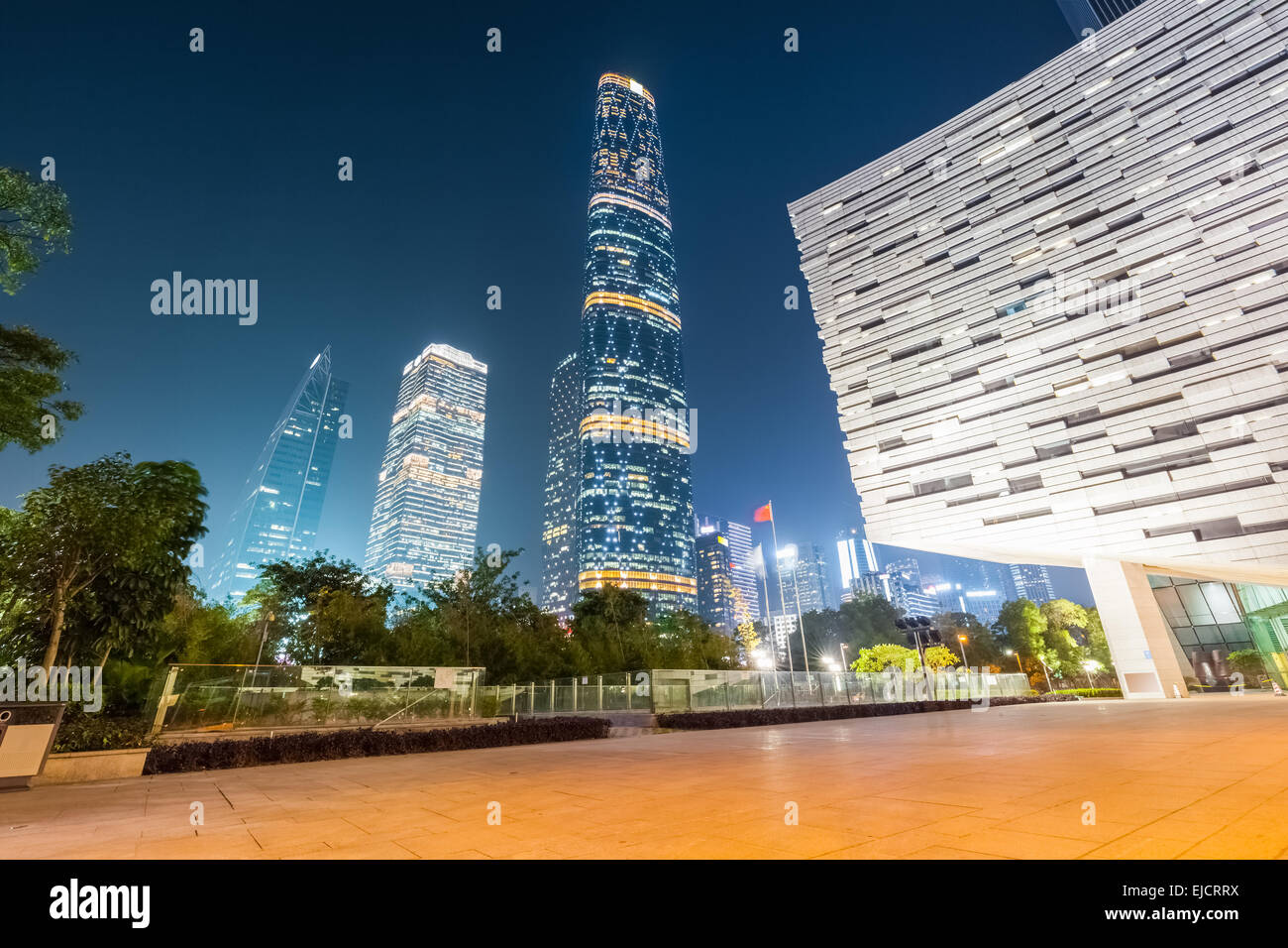 modern guangzhou at night Stock Photo - Alamy
