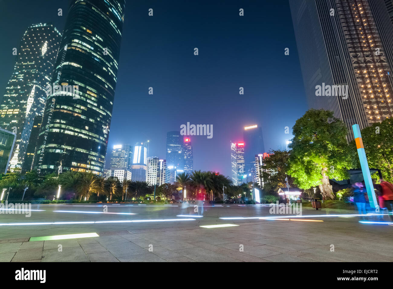 guangzhou huacheng square at night Stock Photo - Alamy