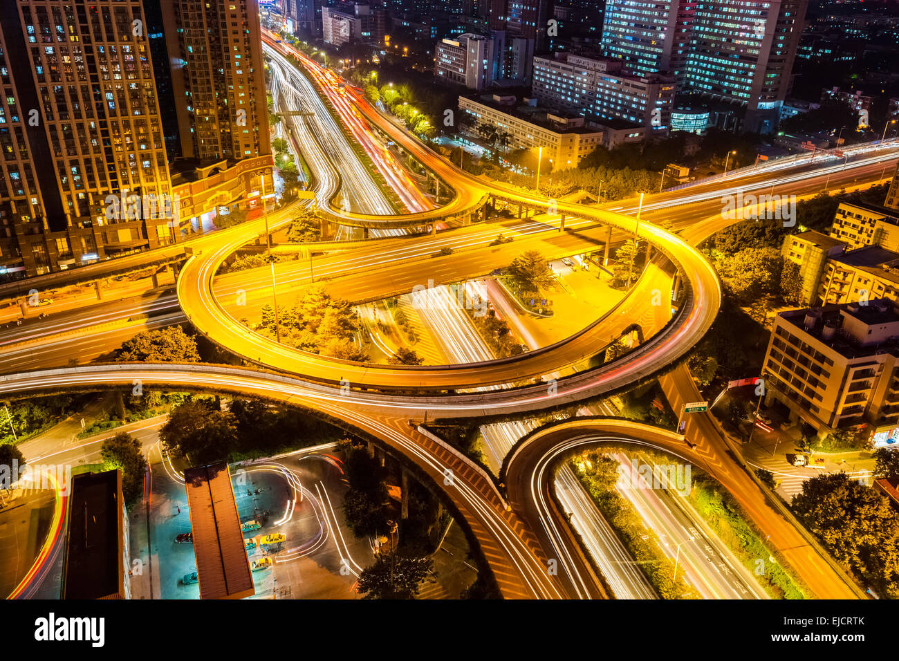 Highway interchange night hi-res stock photography and images - Alamy