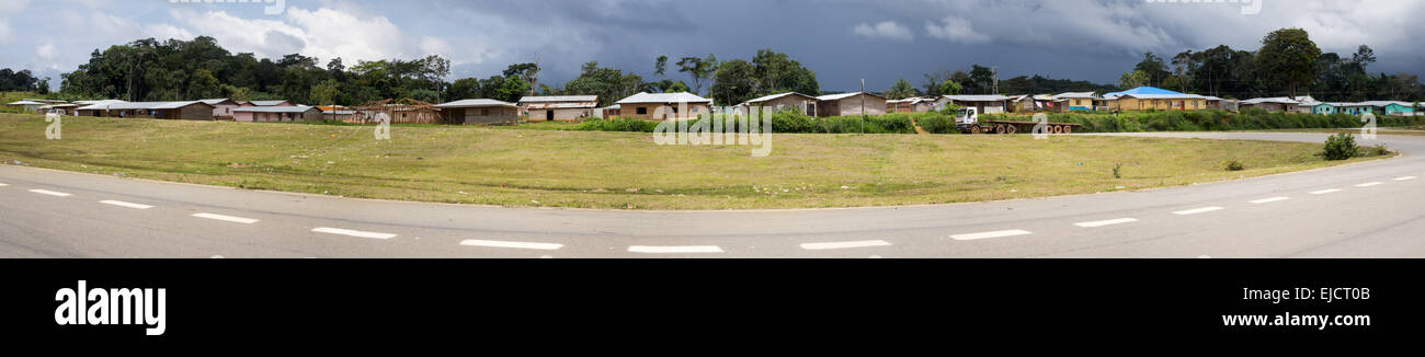 The rebuilt village of Oyala in EG Stock Photo - Alamy