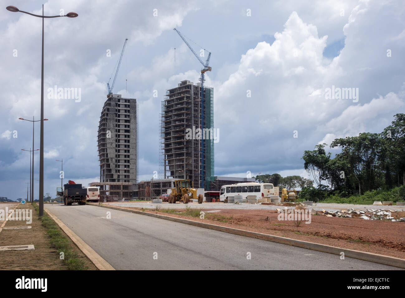 Construction of new capital of Oyala in EG Stock Photo - Alamy