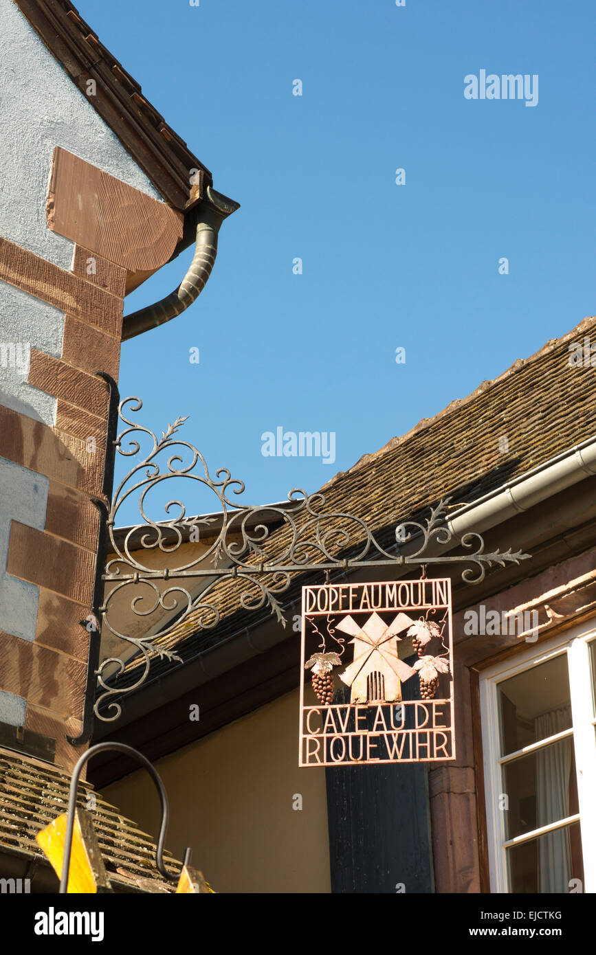 Decorative sign on building, Riquewhir, Alsace, France Stock Photo - Alamy