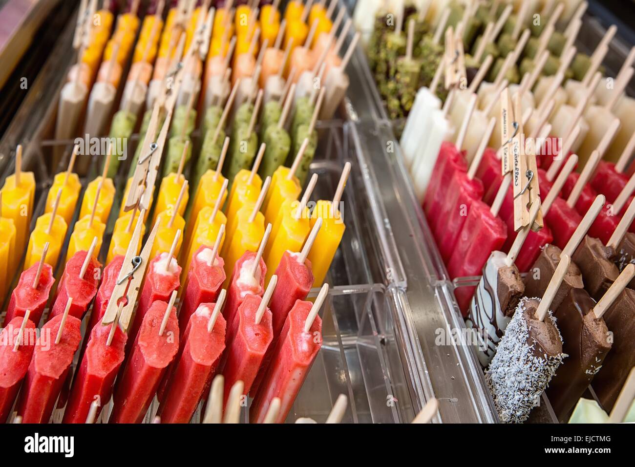 Many ice lollies Stock Photo - Alamy