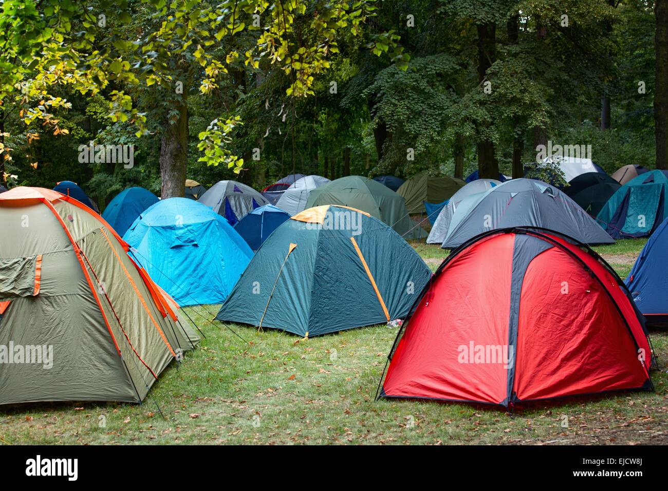 Many tents at a festival campsite Stock Photo - Alamy