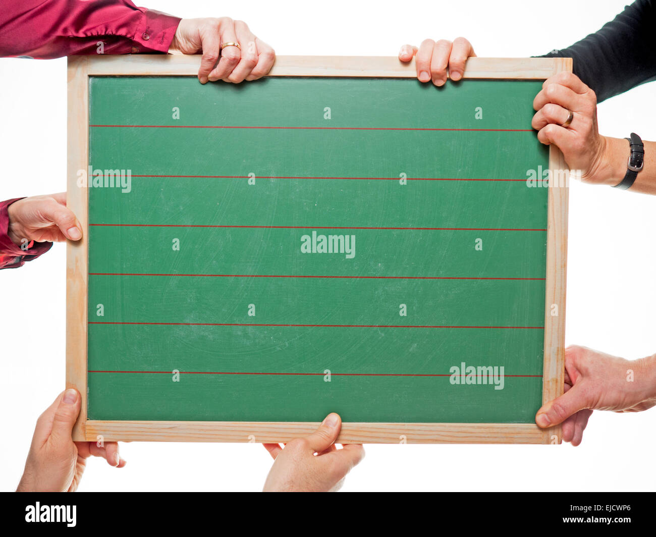 Hands holding a blackboard Stock Photo - Alamy