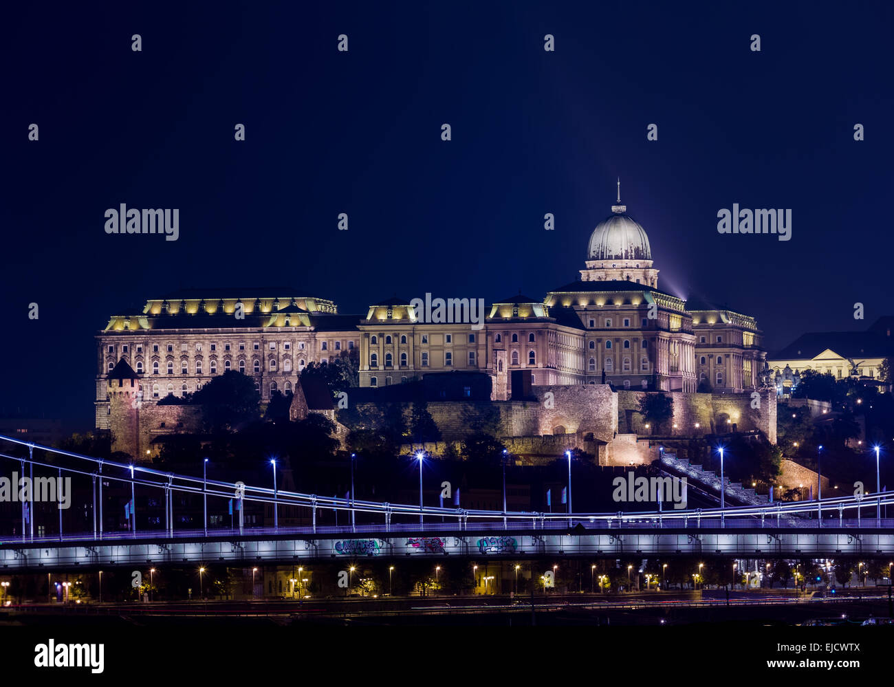 Buda Castle at night in Budapest Stock Photo - Alamy