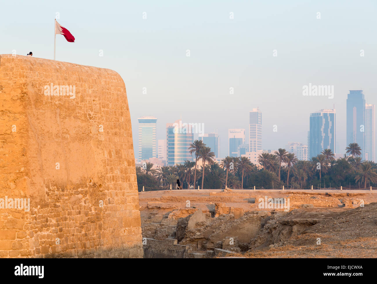 Old Bahrain Fort at Seef in late afternoon Stock Photo - Alamy