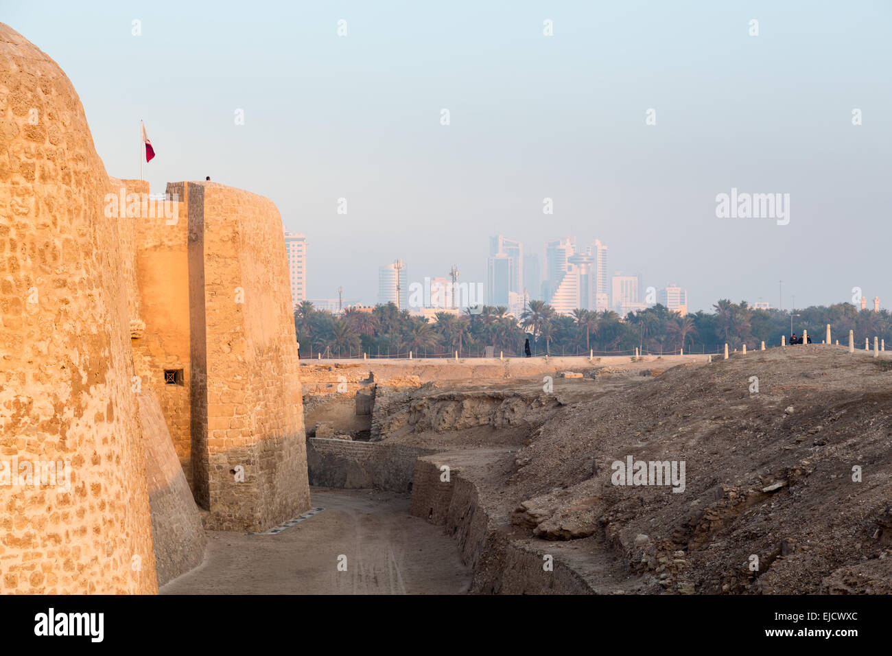 Old Bahrain Fort at Seef in late afternoon Stock Photo - Alamy