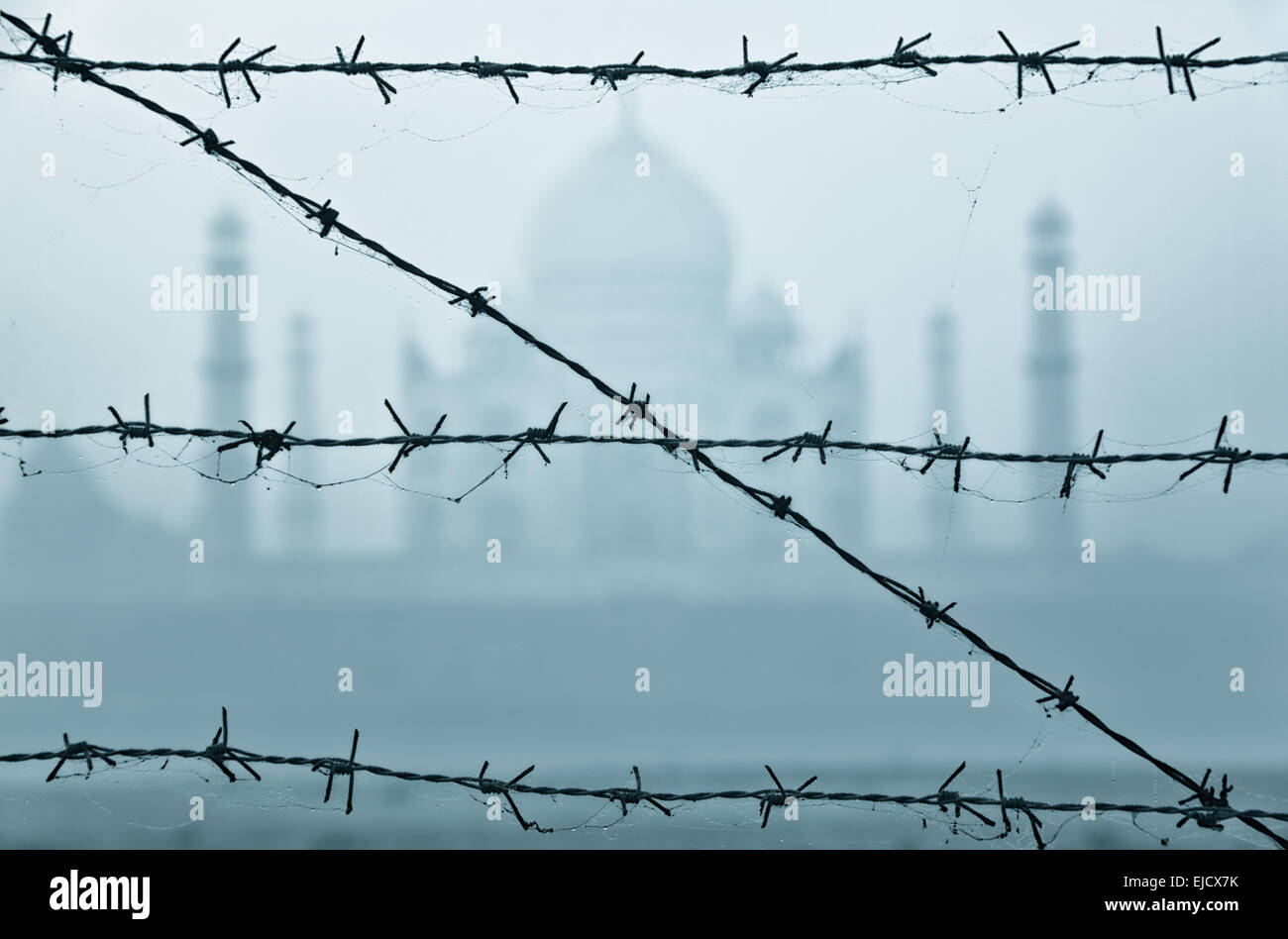 Taj mahal mosque silhouette border hi-res stock photography and images ...