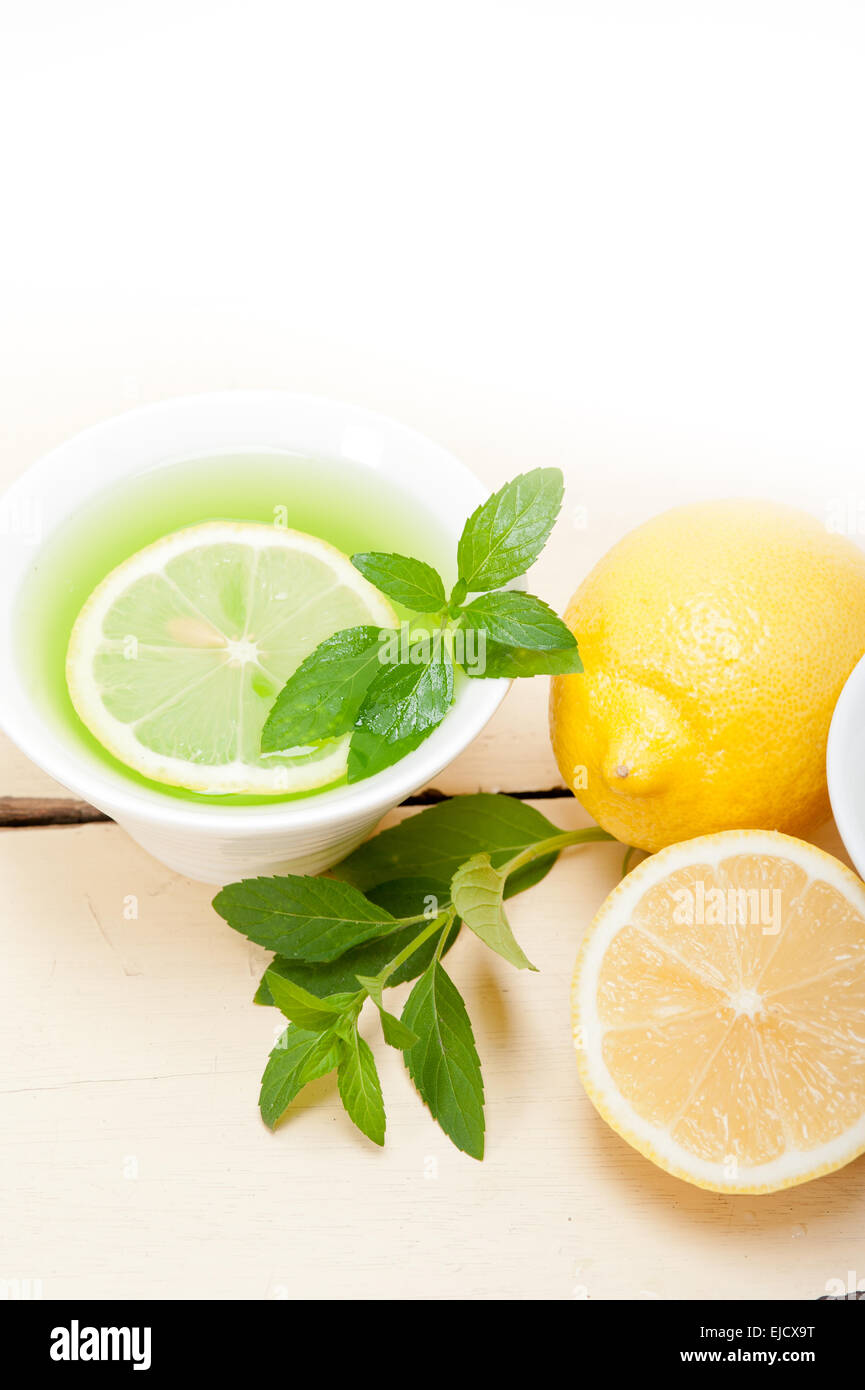 mint infusion tea tisane with lemon Stock Photo - Alamy
