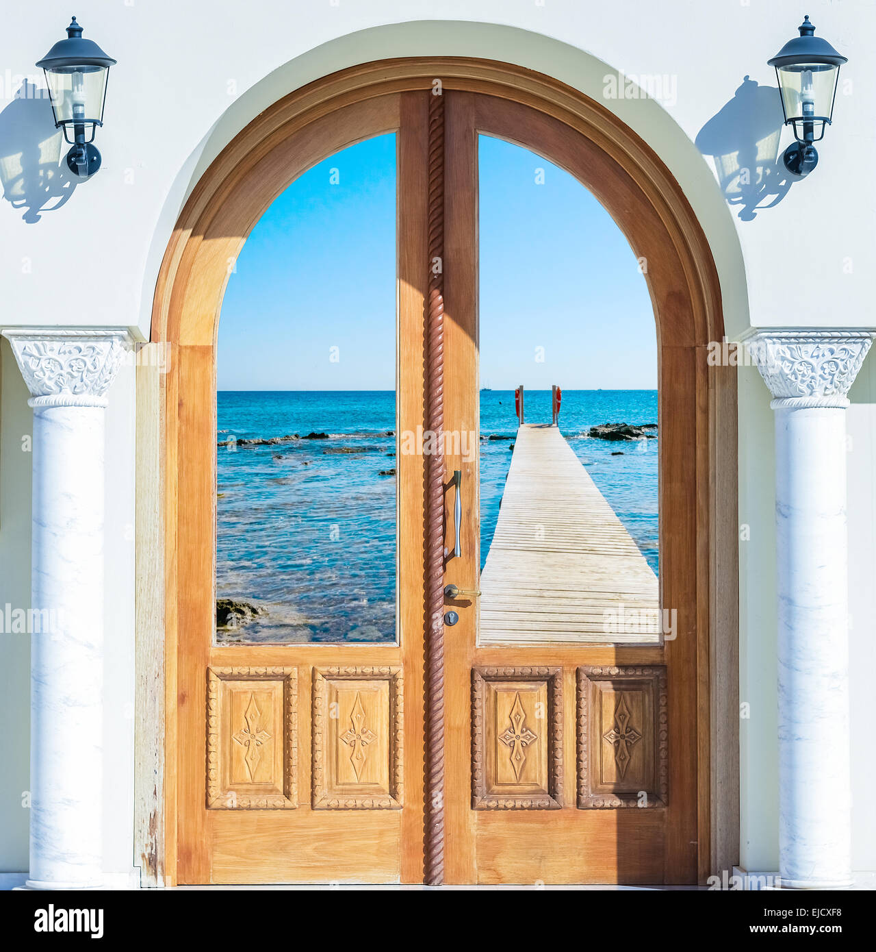 sea view from the pier Stock Photo - Alamy