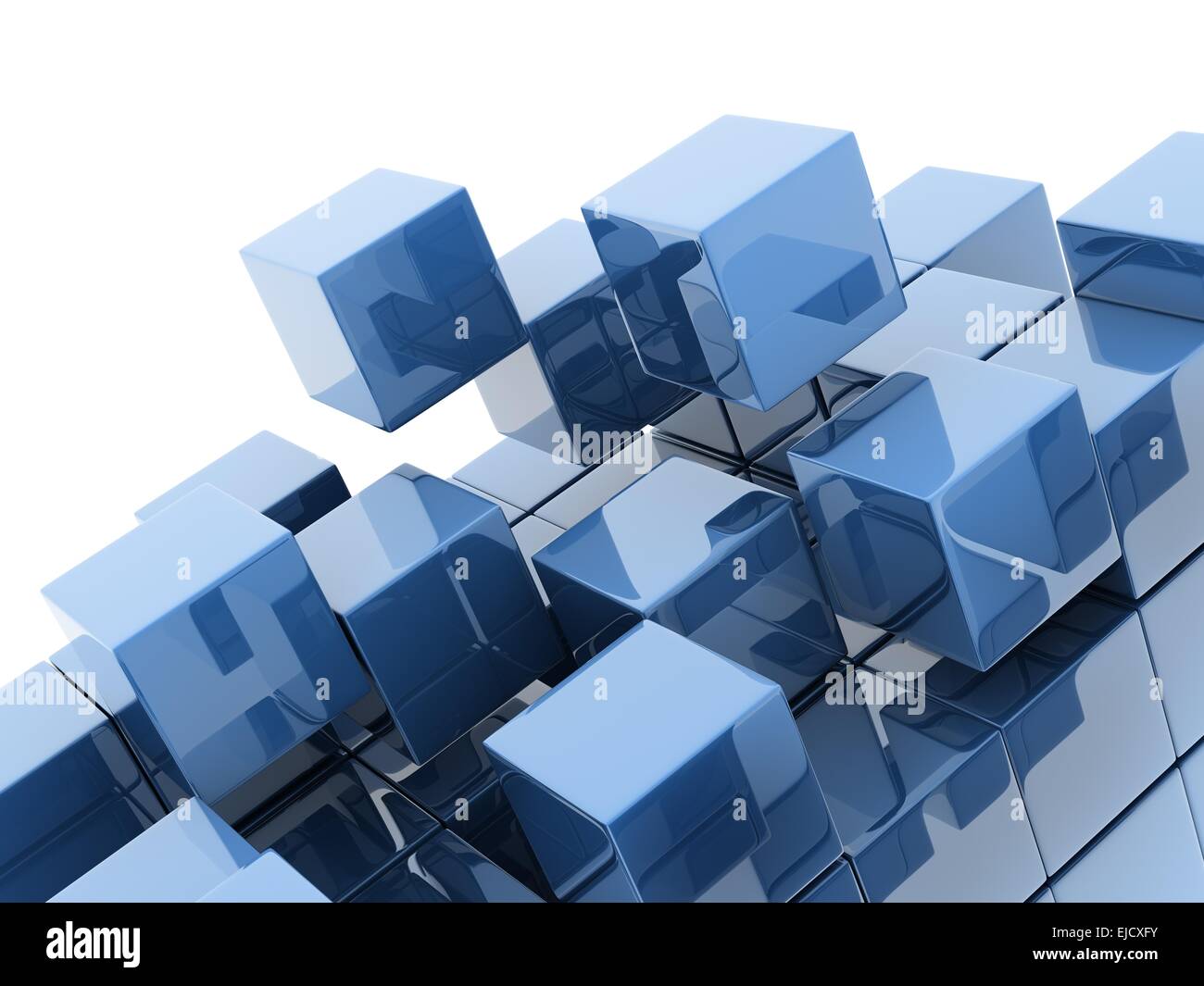 metallic cubes on white background Stock Photo - Alamy