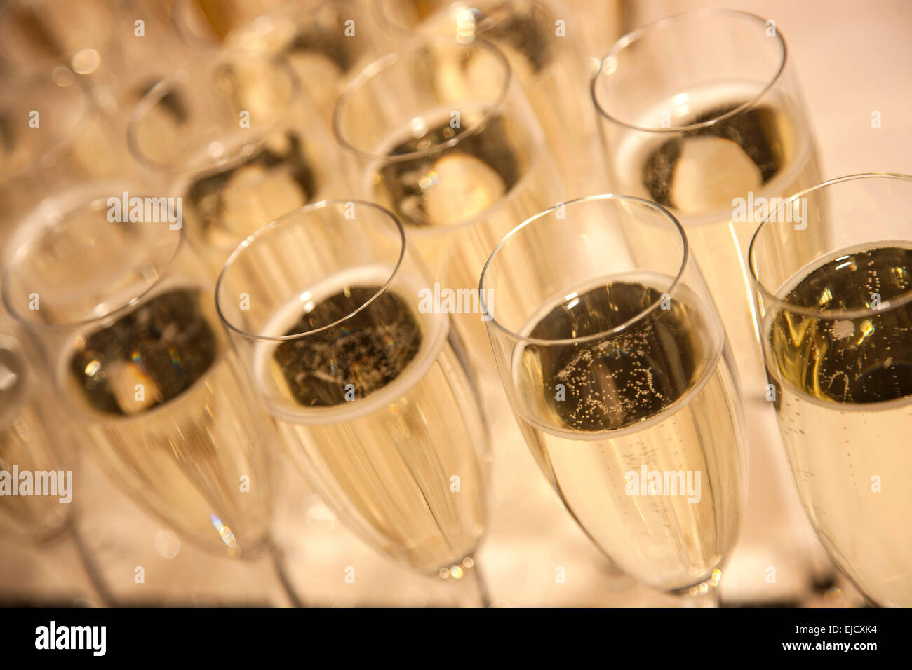 Glasses of Champagne at a party event Stock Photo - Alamy