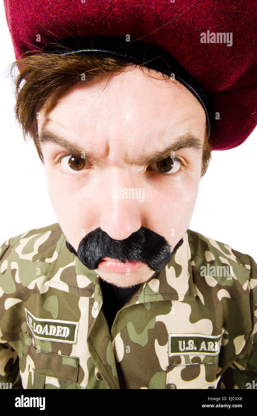 Funny soldier in military concept Stock Photo - Alamy