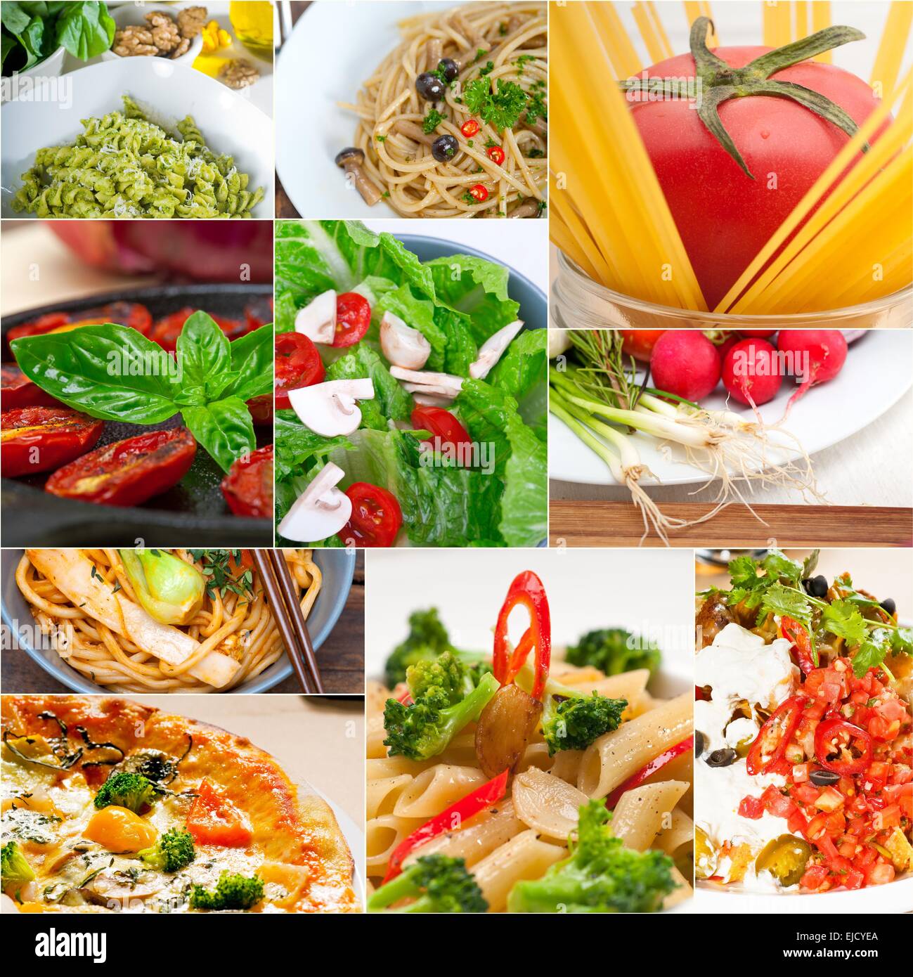 healthy Vegetarian vegan food collage Stock Photo - Alamy