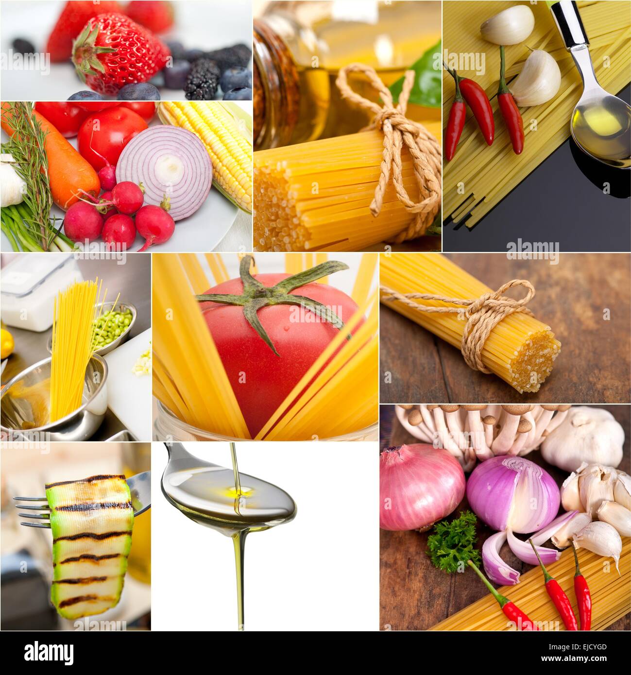 healthy Vegetarian vegan food collage Stock Photo - Alamy