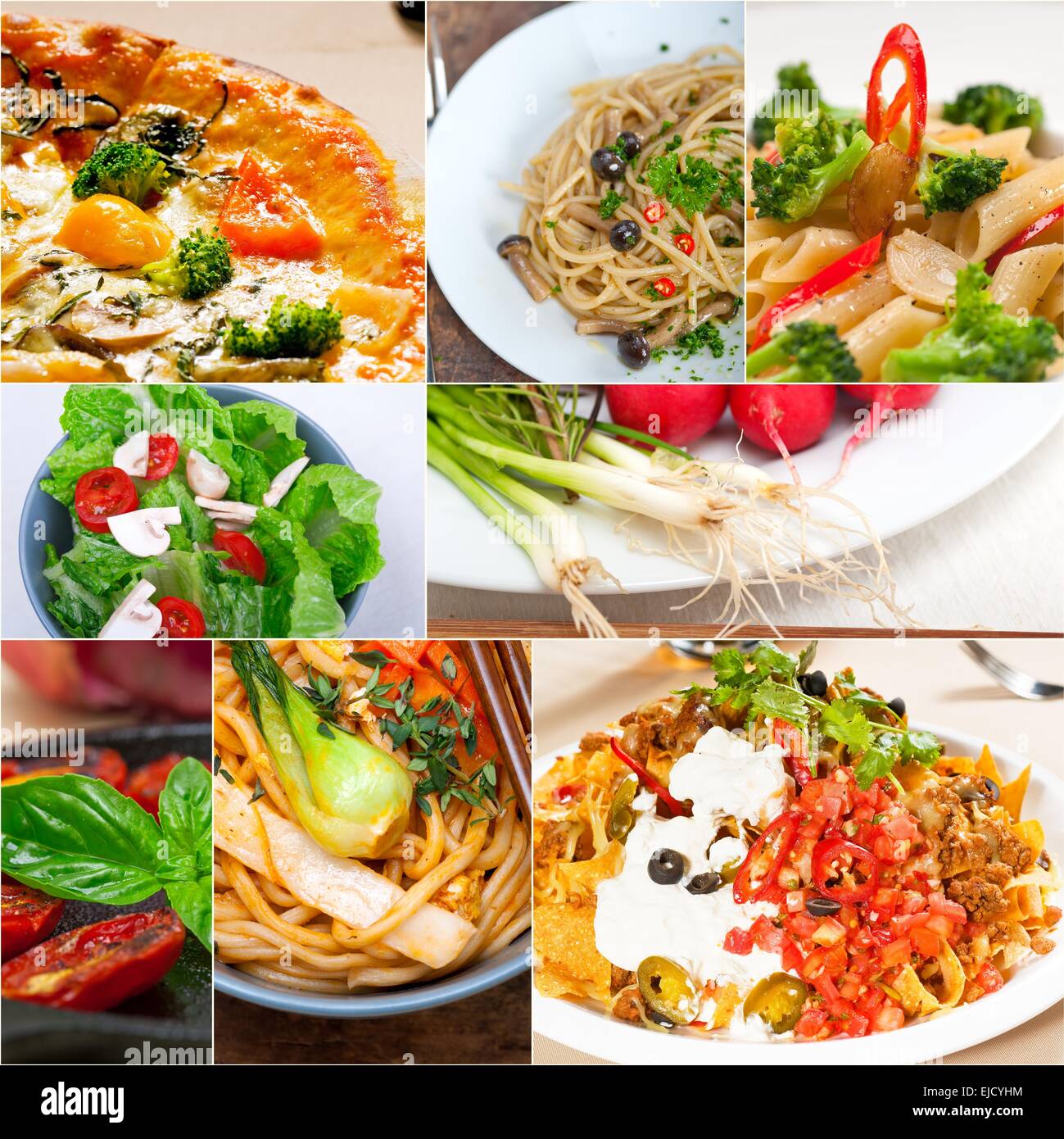 healthy Vegetarian vegan food collage Stock Photo - Alamy
