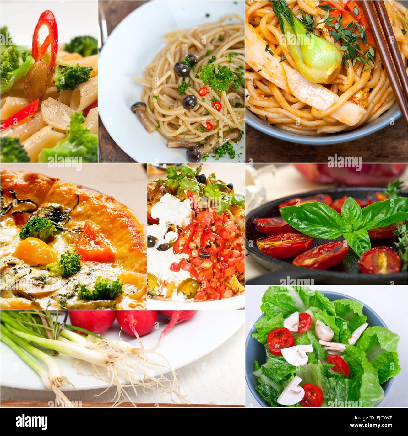 healthy Vegetarian vegan food collage Stock Photo - Alamy