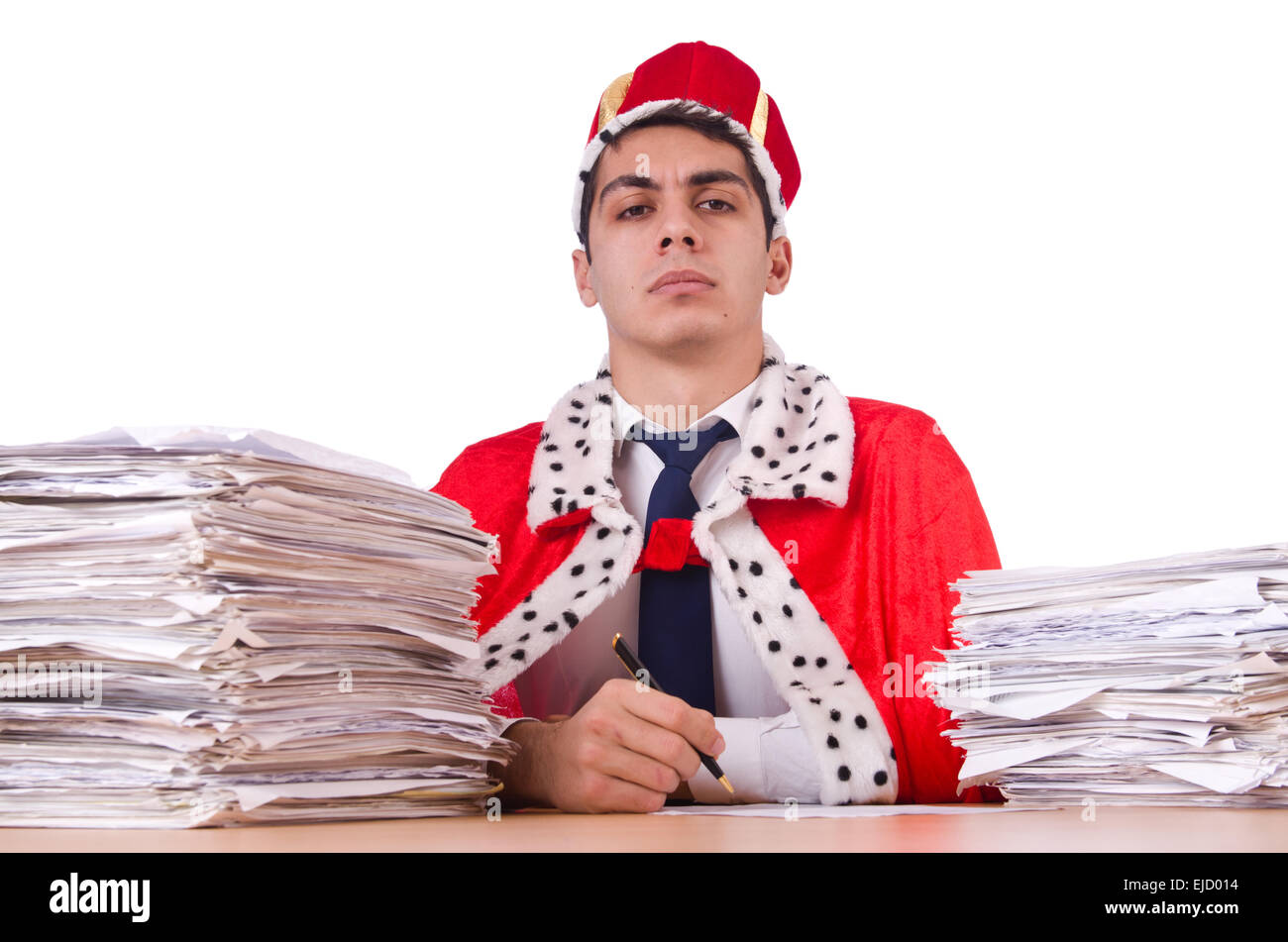 King businessman with lots of paperwork Stock Photo - Alamy