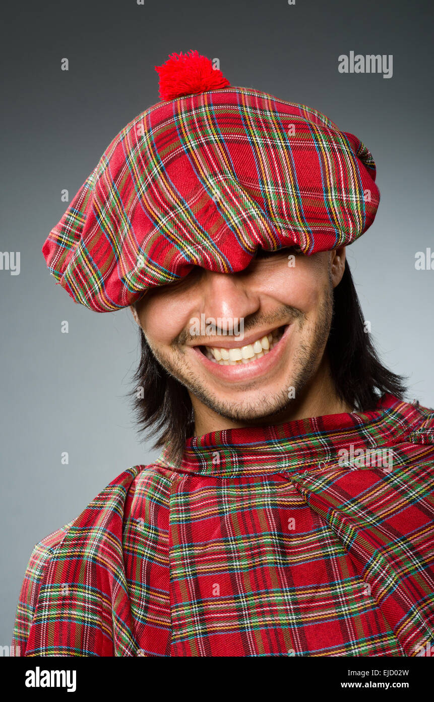 Funny scotsman in traditional clothing Stock Photo - Alamy