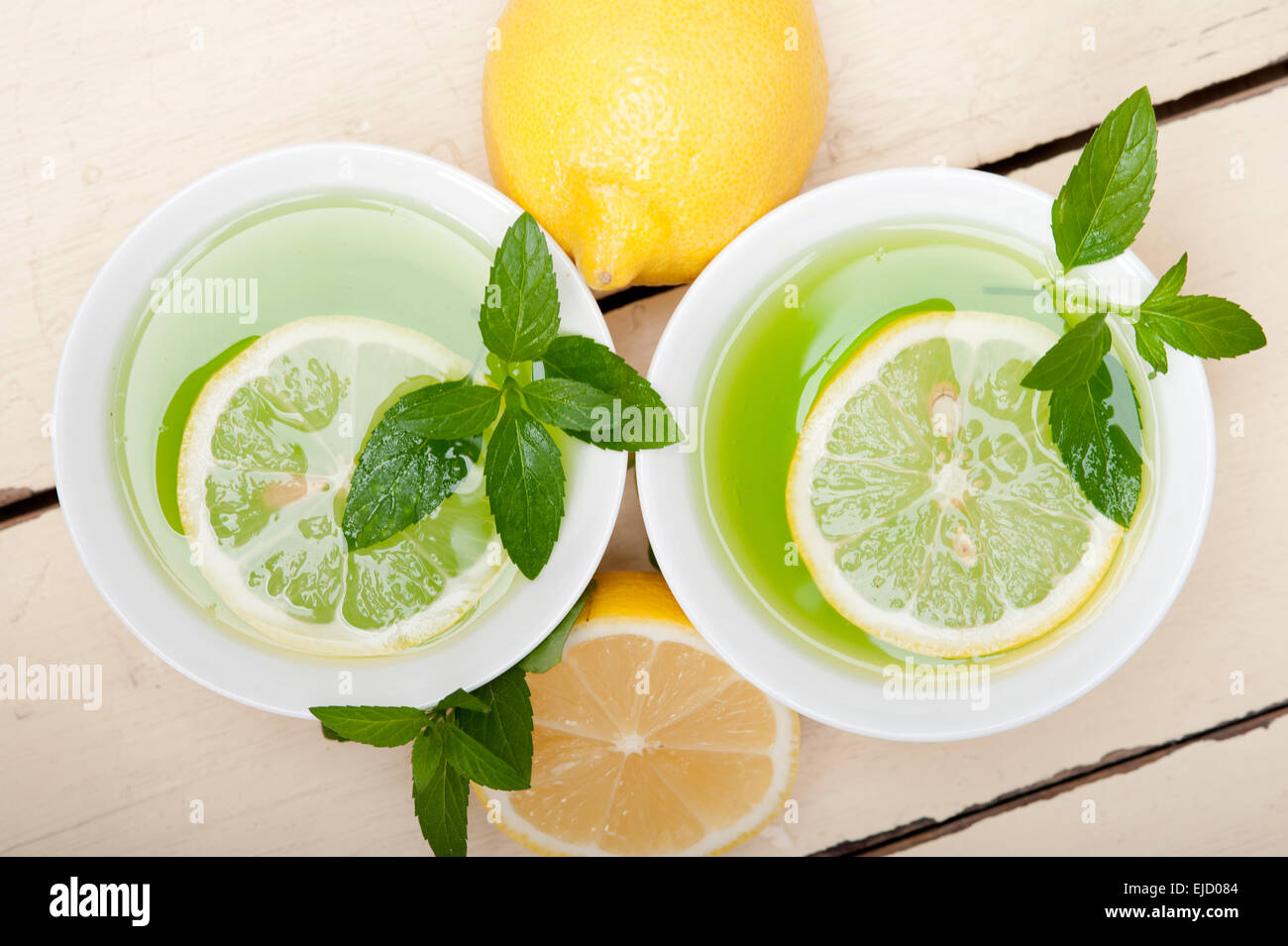 mint infusion tea tisane with lemon Stock Photo - Alamy