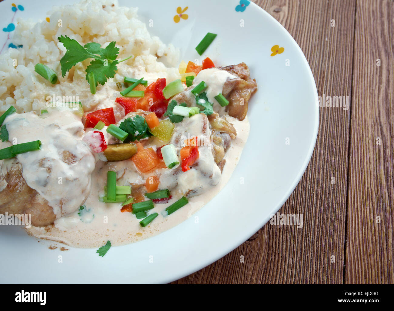 Chicken ala King Stock Photo - Alamy