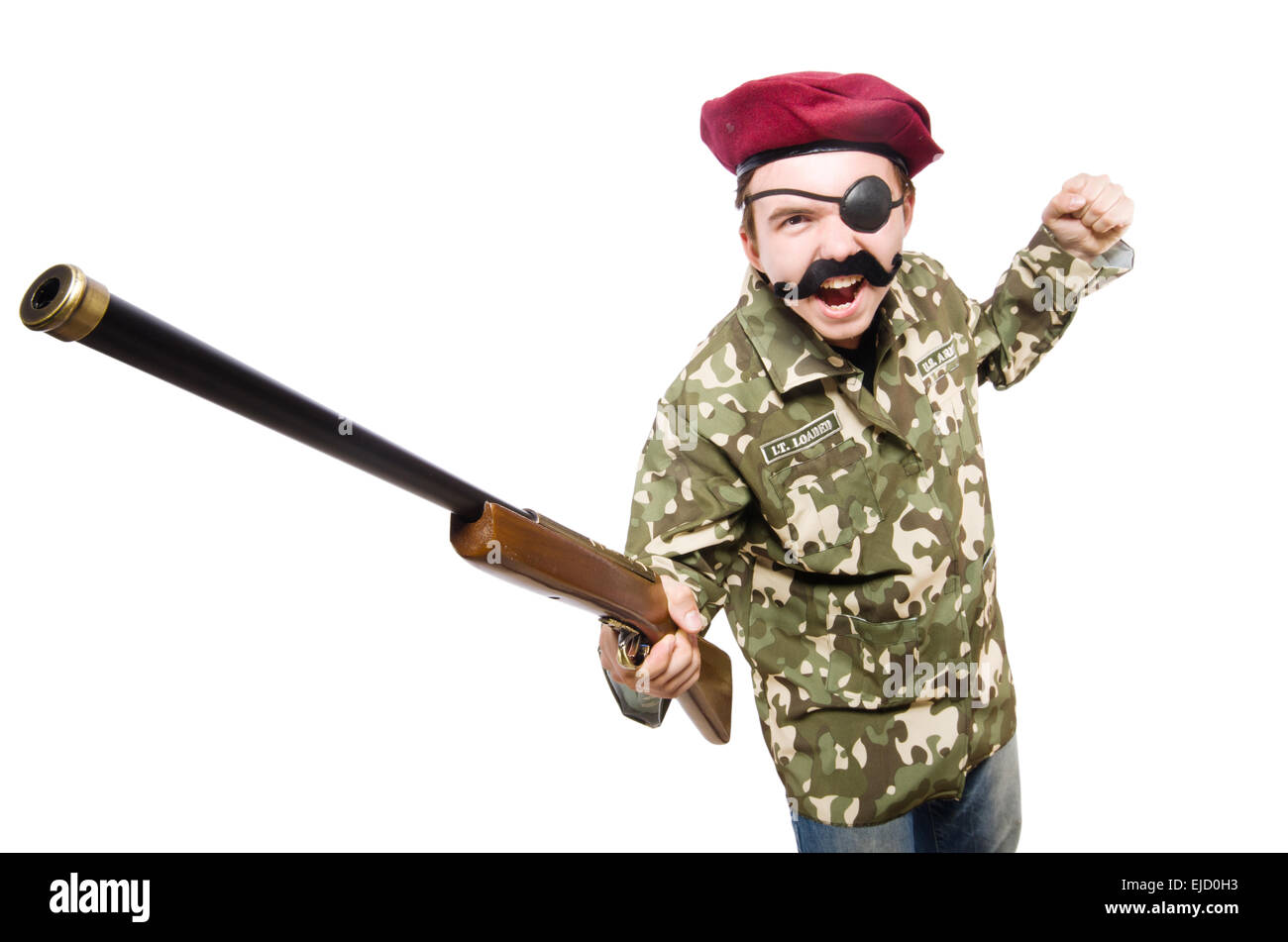 Funny soldier in military concept Stock Photo - Alamy