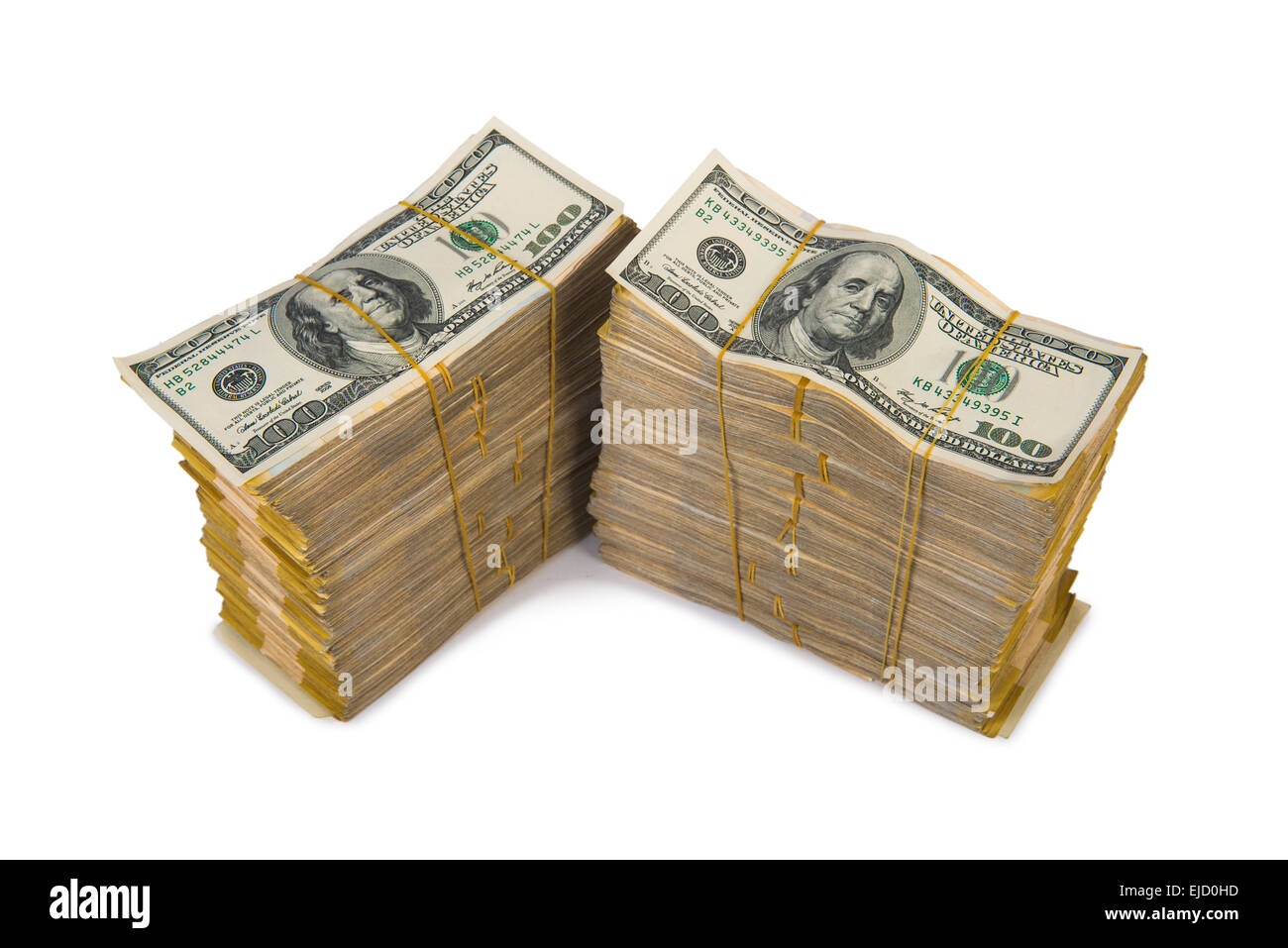 American dollar stack isolated on the white Stock Photo - Alamy
