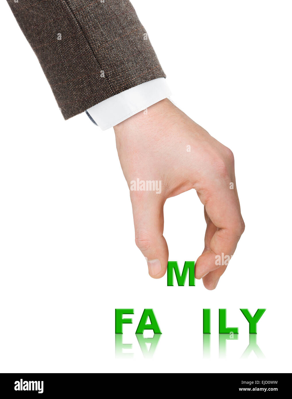 Hand and word Family Stock Photo - Alamy